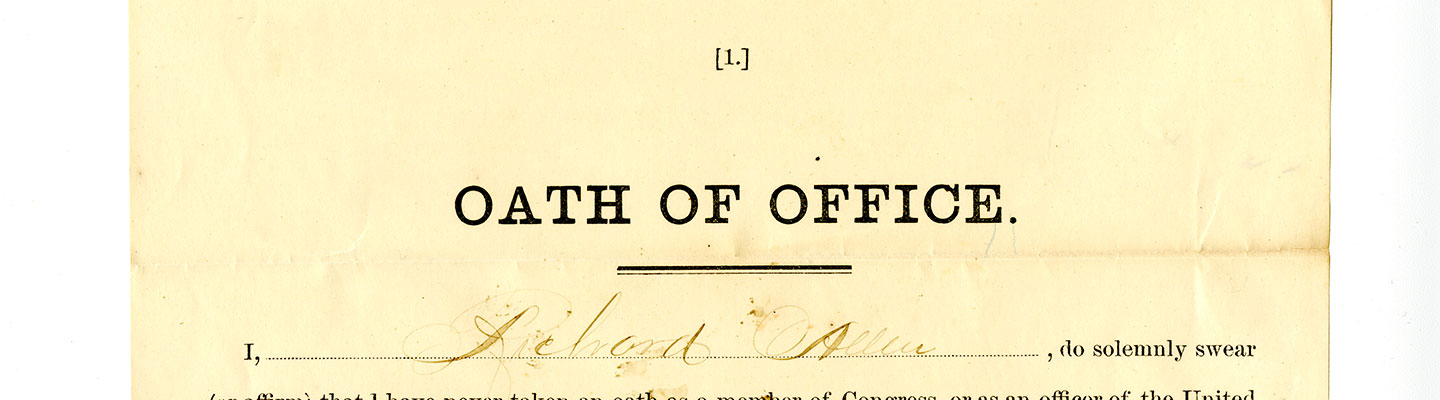 Oath of Office, April 26, 1870 | Bullock Texas State History Museum