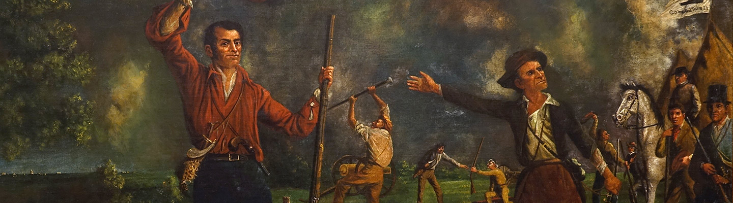 Oil on canvas, Ben Milam Calling for Volunteers | Bullock Texas State History Museum