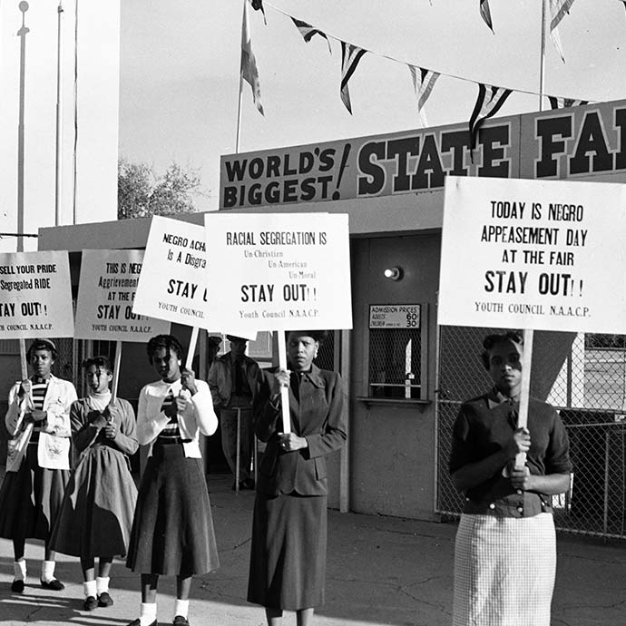 Naacp Segregation Protest Signs NAACP Picket The Texas State Fair In