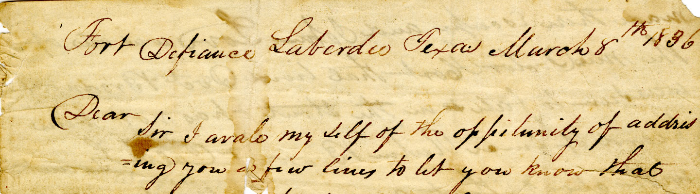 Thomas Rees Letter from Fort Defiance | Bullock Texas State History Museum