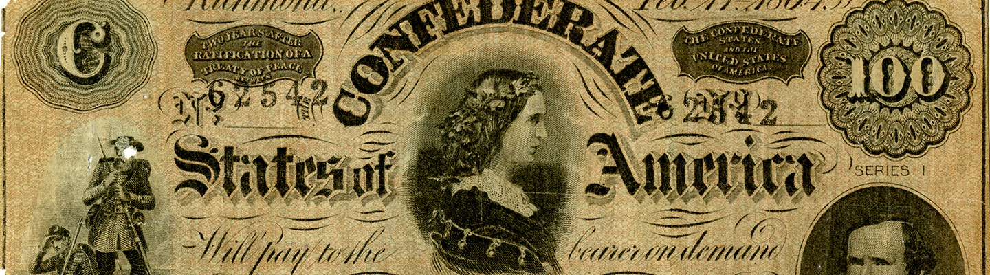 $100 Confederate bill, February 17, 1864 | Bullock Texas State History ...