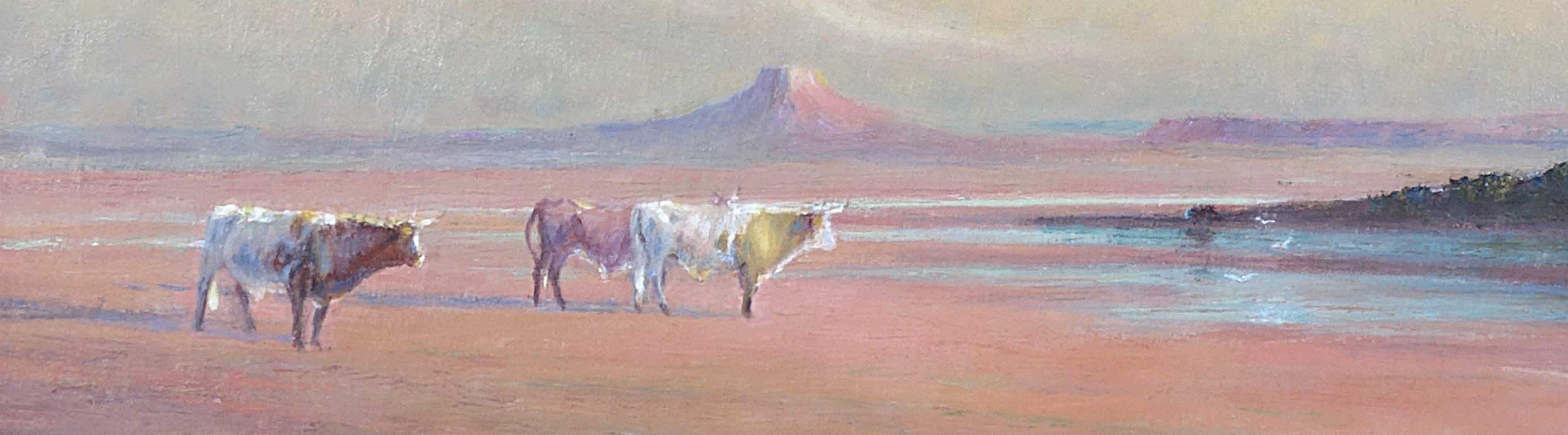 Untitled painting of longhorns | Bullock Texas State History Museum