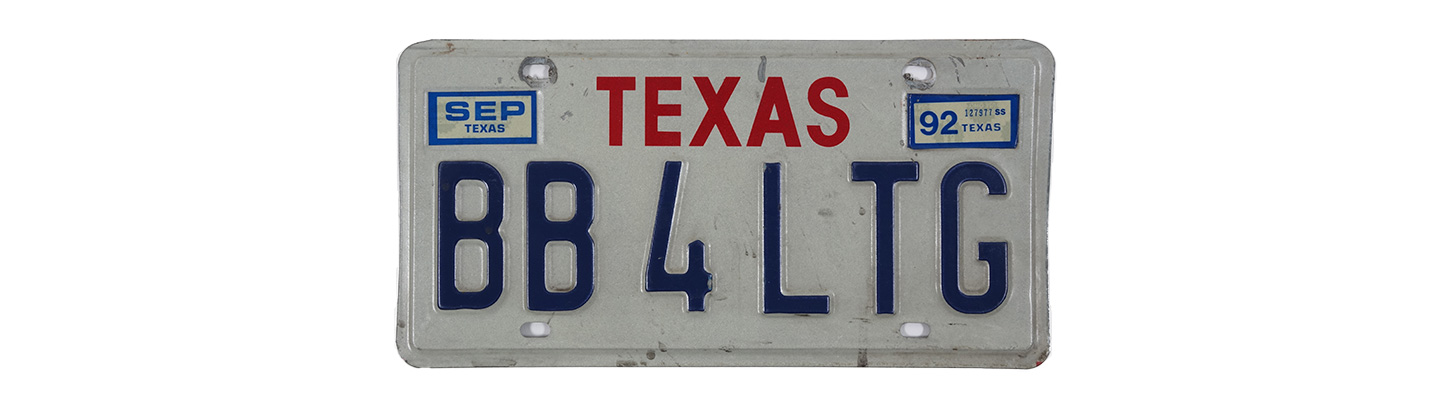 1990 Vanity License Plates | Bullock Texas State History Museum
