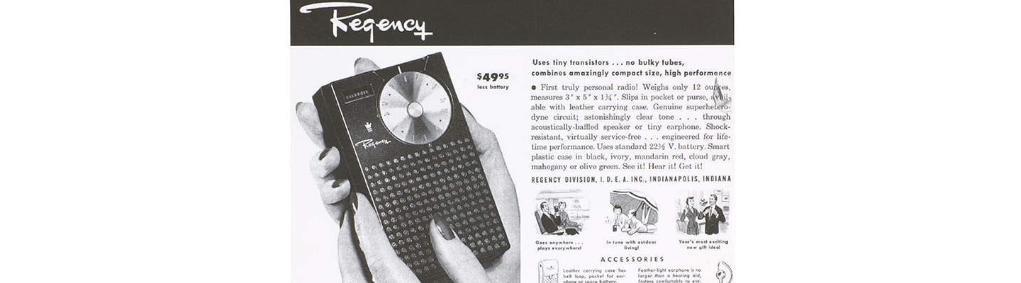 Regency Transistor Radio and Ad | Texas State History Museum