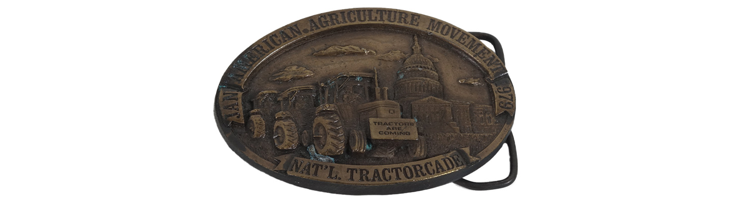 American Agriculture Movement belt buckle | Bullock Texas State History ...