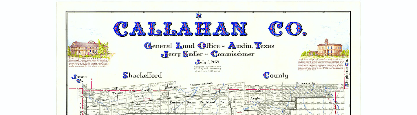 Callahan County Map by Eltea Armstrong | Bullock Texas State History Museum