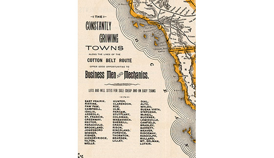 Map Of The Cotton Belt Route Bullock Texas State History, 42% OFF