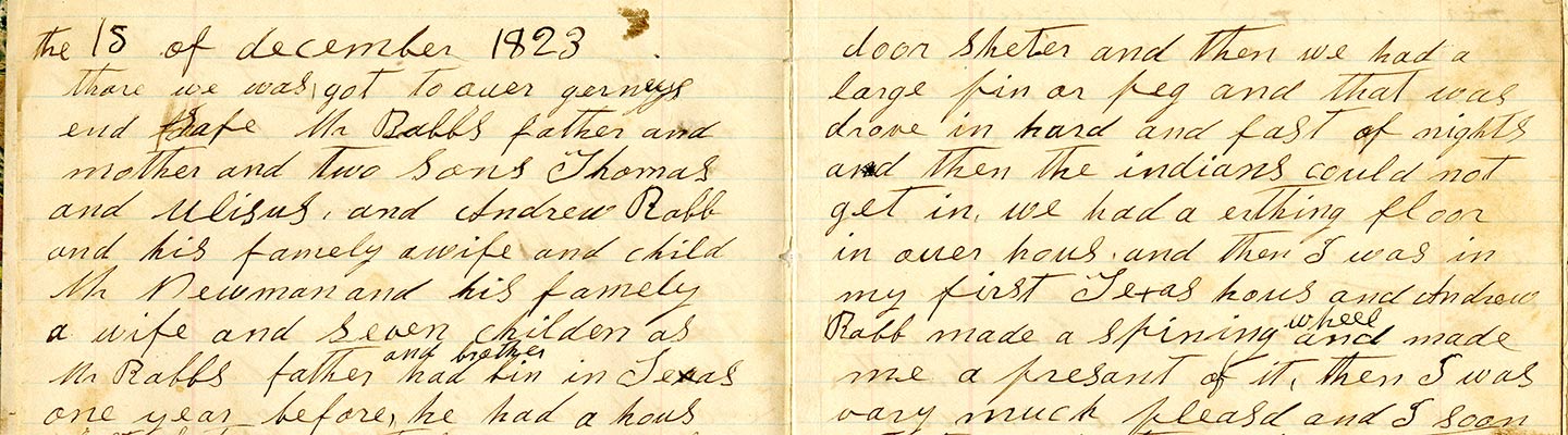 Diary of Mary Rabb | Bullock Texas State History Museum