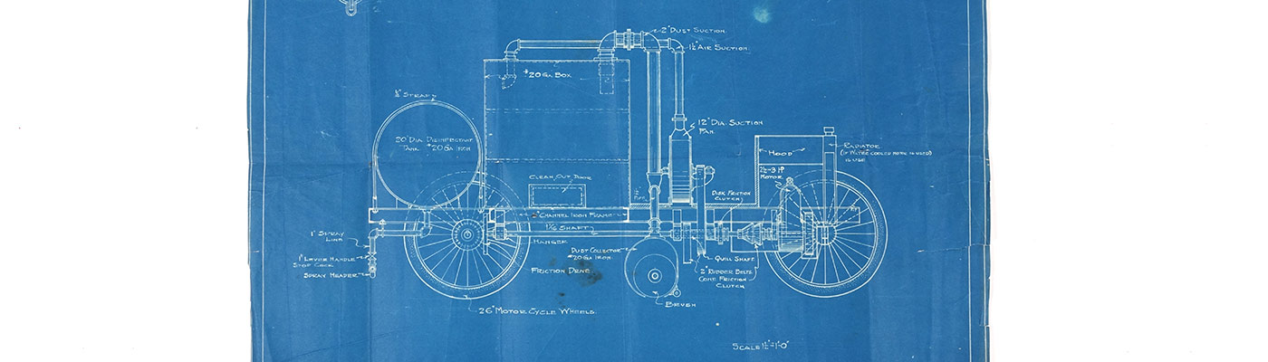 Street sweeper design drawings | Bullock Texas State History Museum
